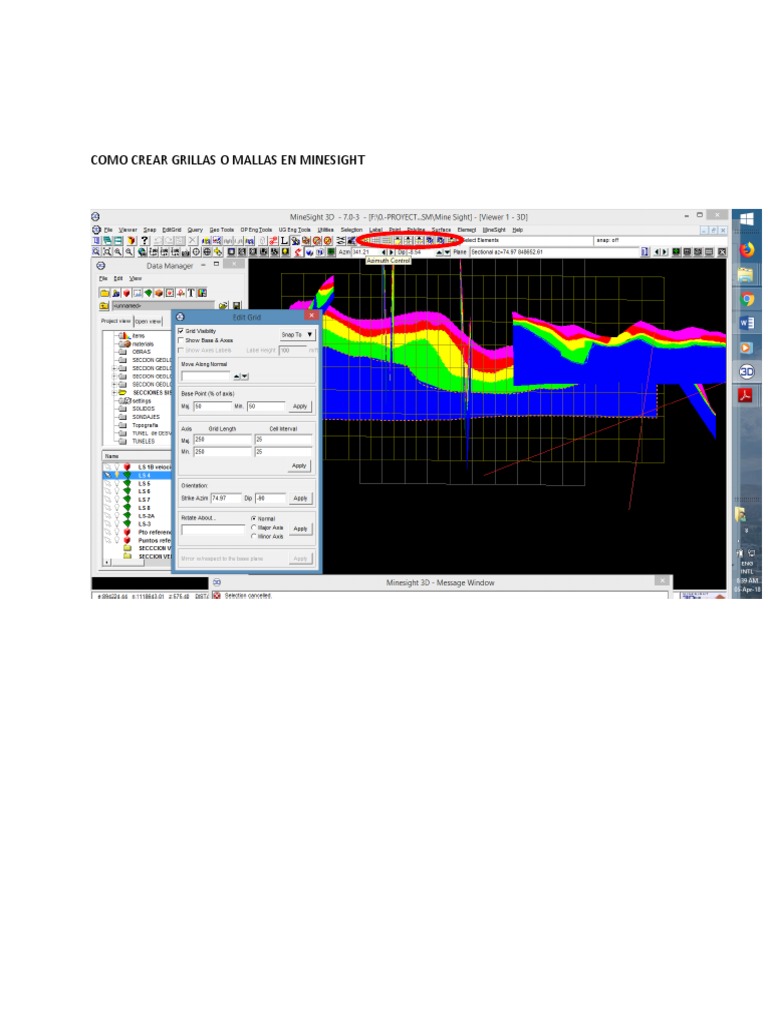 1 Como Crear Grillas o Mallas en Minesight | PDF