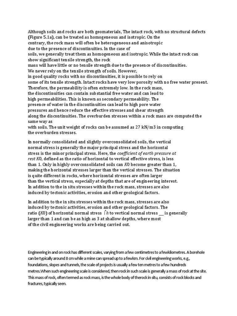 Complete Lecture Notes On Rock Mechanics | PDF | Stress (Mechanics ...
