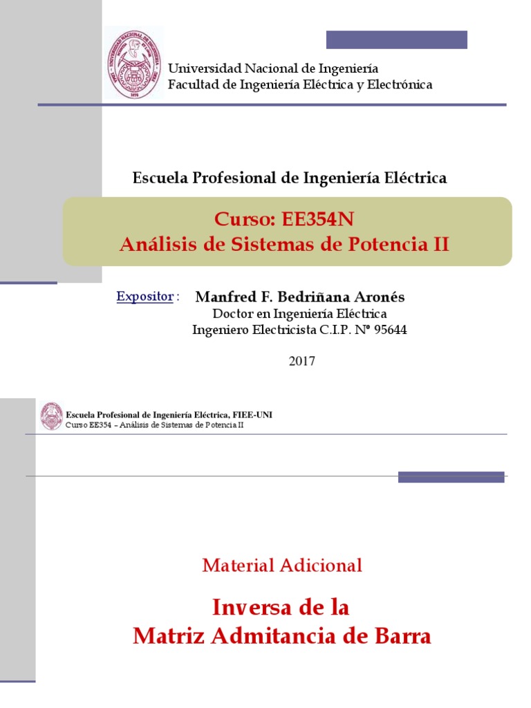 Singularidad de Matriz YBUS en Redes Eléctricas | PDF | Matriz (Matemáticas) | Exponenciación