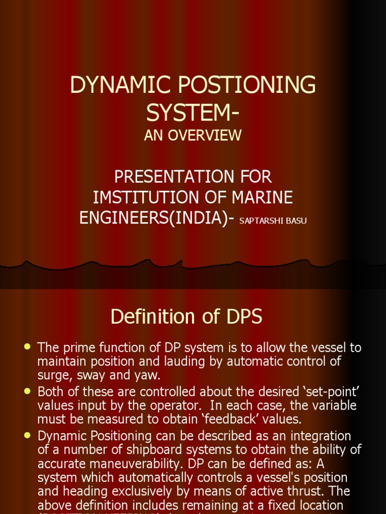 Overview of Dynamic Positioning Systems | PDF | Inertial Navigation ...