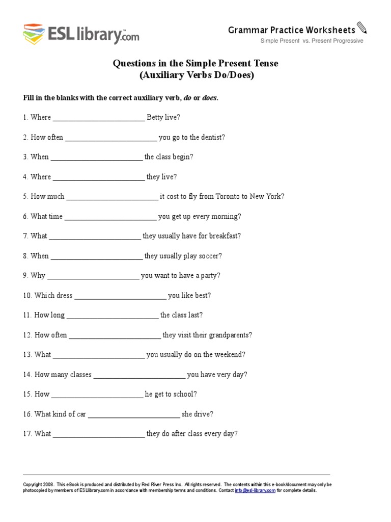 3 Present-Progressive PDF | PDF | E Books | Question