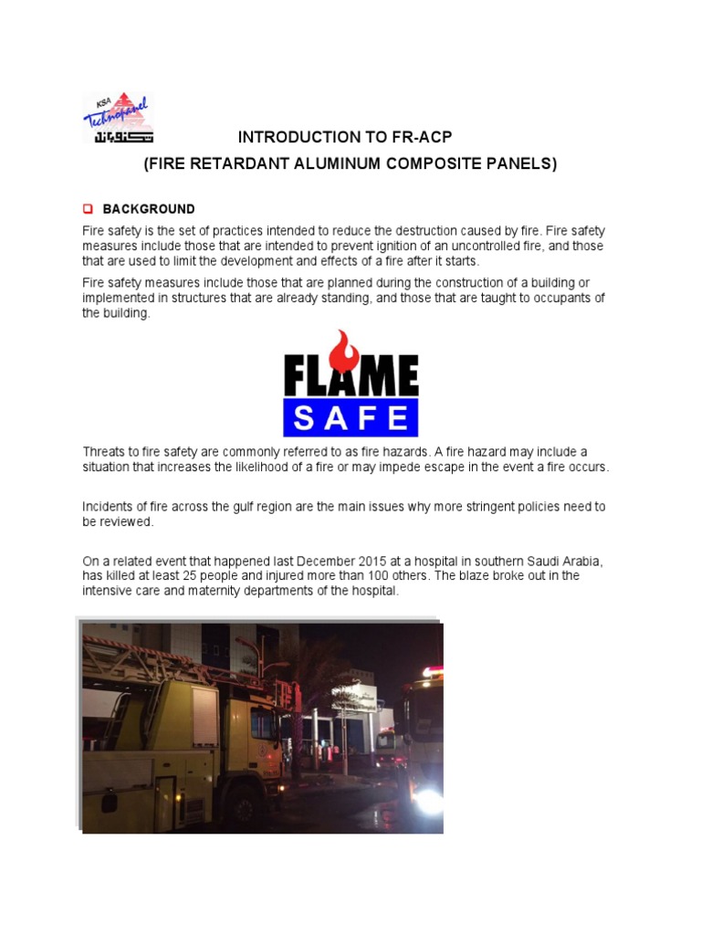 Introduction To Fr-Acp (Fire Retardant Aluminum Composite Panels) | PDF ...