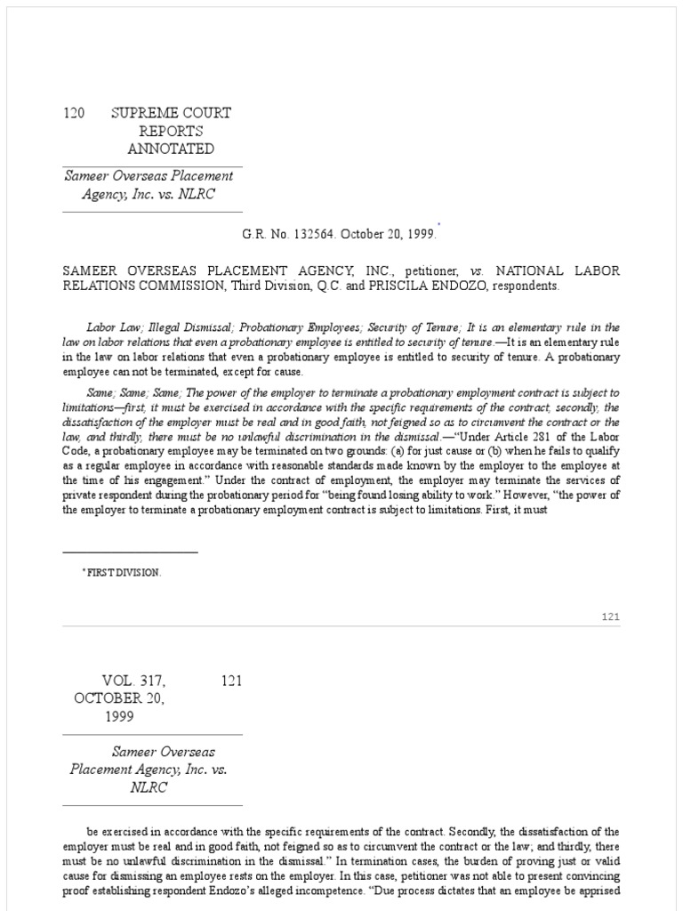 01 Sameer Overseas V NLRC PDF | PDF | Employment | Arbitration