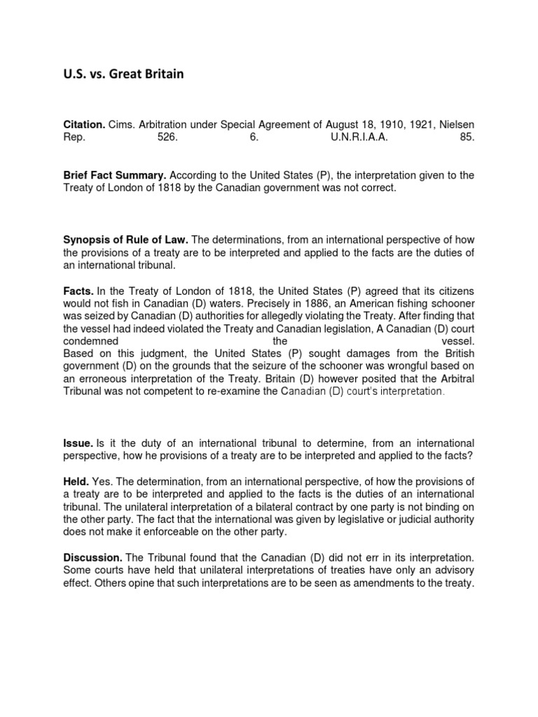 US vs. Great Britain | PDF