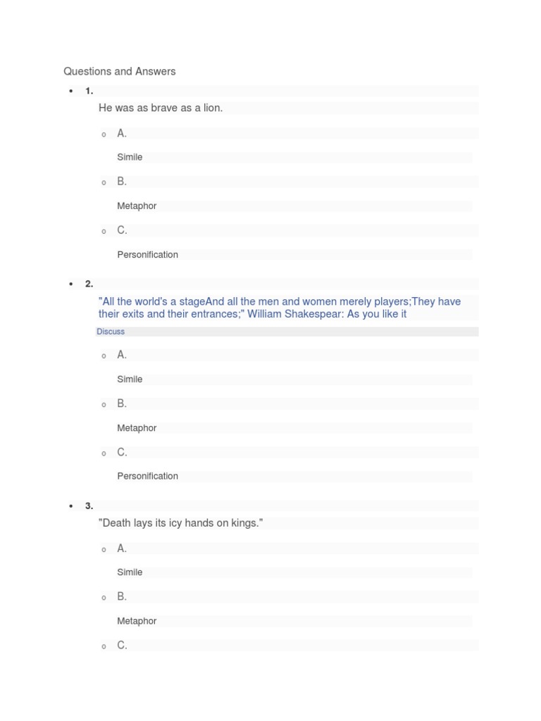 Questions and Answer1 | PDF | Rhyme | Poetry