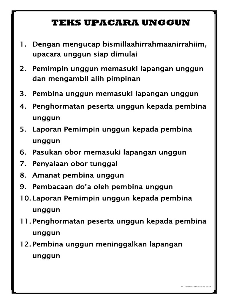 Teks dan Susunan Upacara Api Unggun | PDF | Perjalanan
