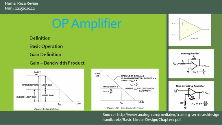 OP Amplifier: Basic Operation Gain Definition Gain - Bandwidth Product ...