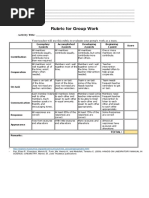 Rubrics For Notebook Checking | PDF | Writing