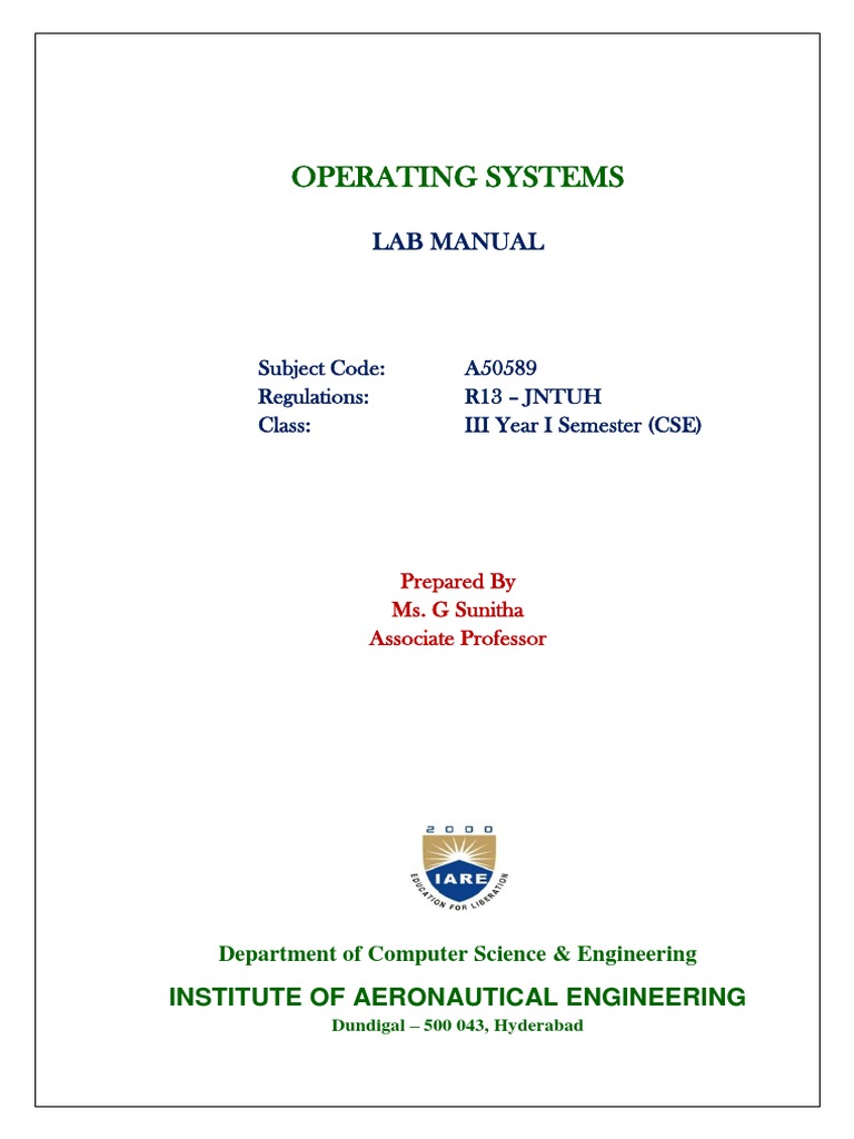 Os Lab Manual - 0 PDF | PDF | Scheduling (Computing) | Engineering