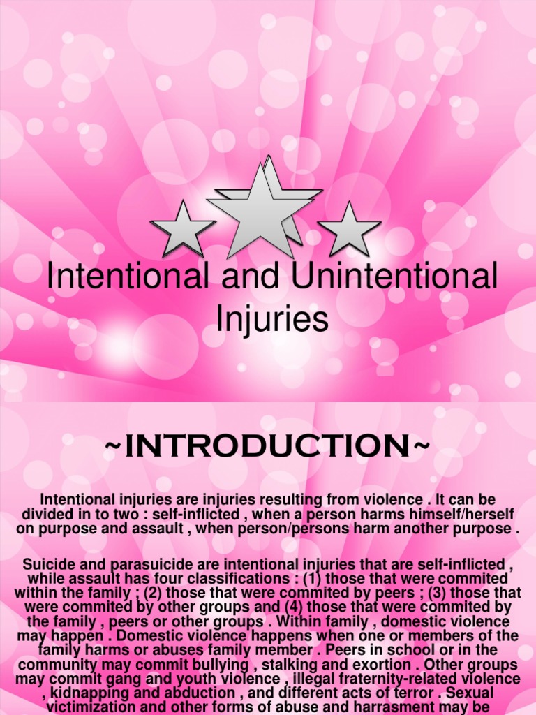INTENTIONAL AND UNINTENTIONAL.pptx | Causes Of Death | Violence