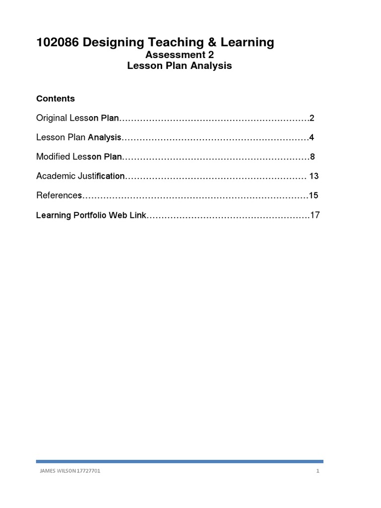 Designing Teaching and Learning Assessment 2 | PDF | Educational ...