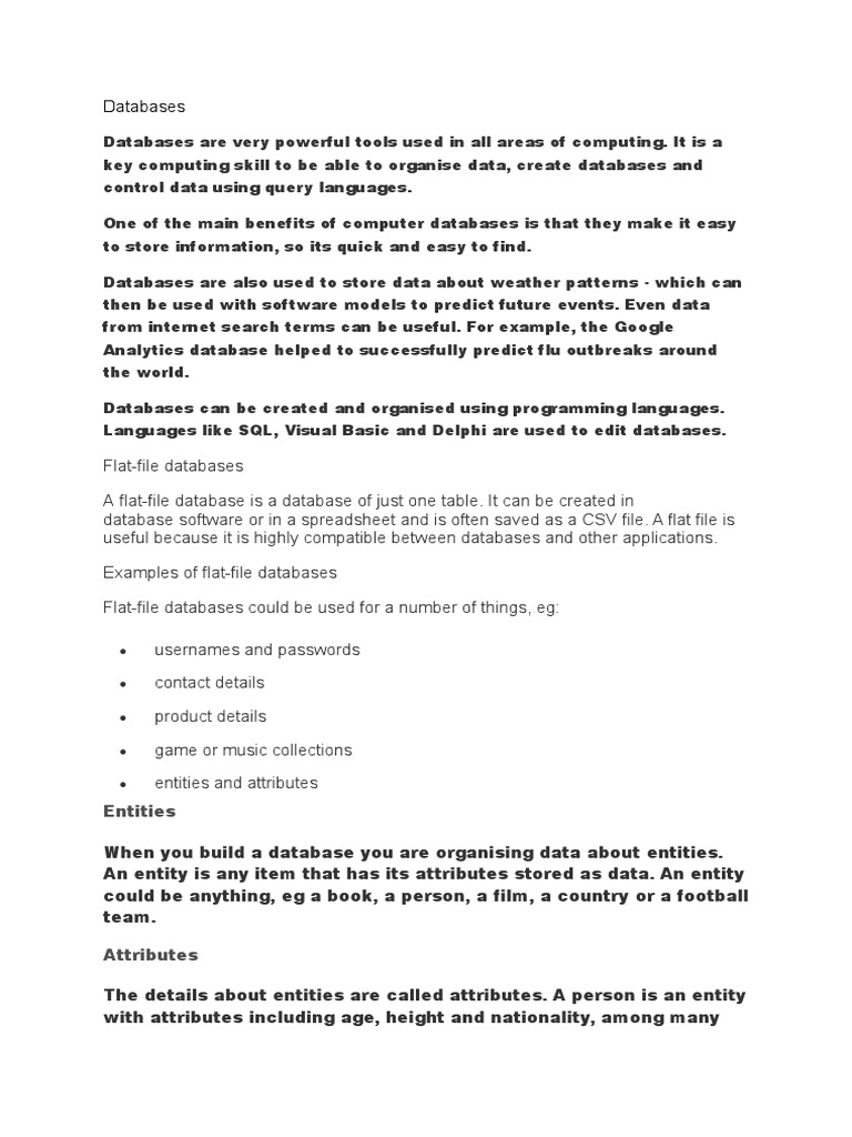 Databases | PDF | Data Type | Databases