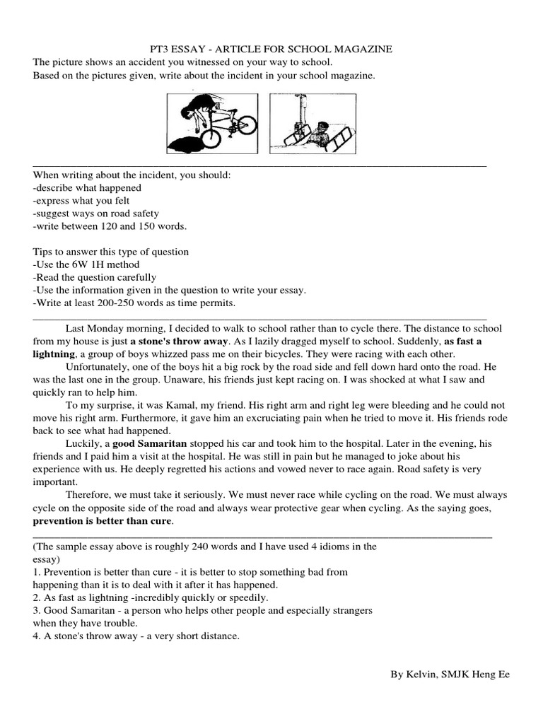 Article PT3 ESSAY - Form 2 - Exam 2b (KELVIN) | PDF | Violence