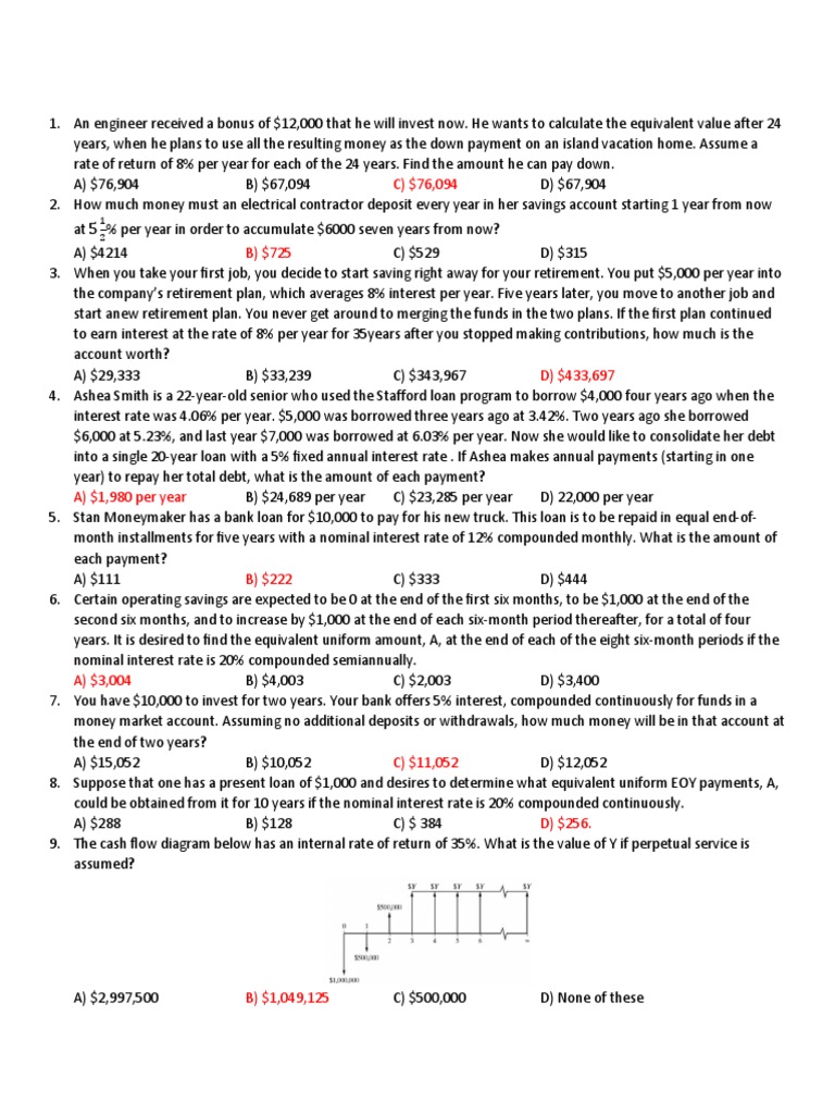 Final Exam Engineering Economy | PDF | Interest | Depreciation