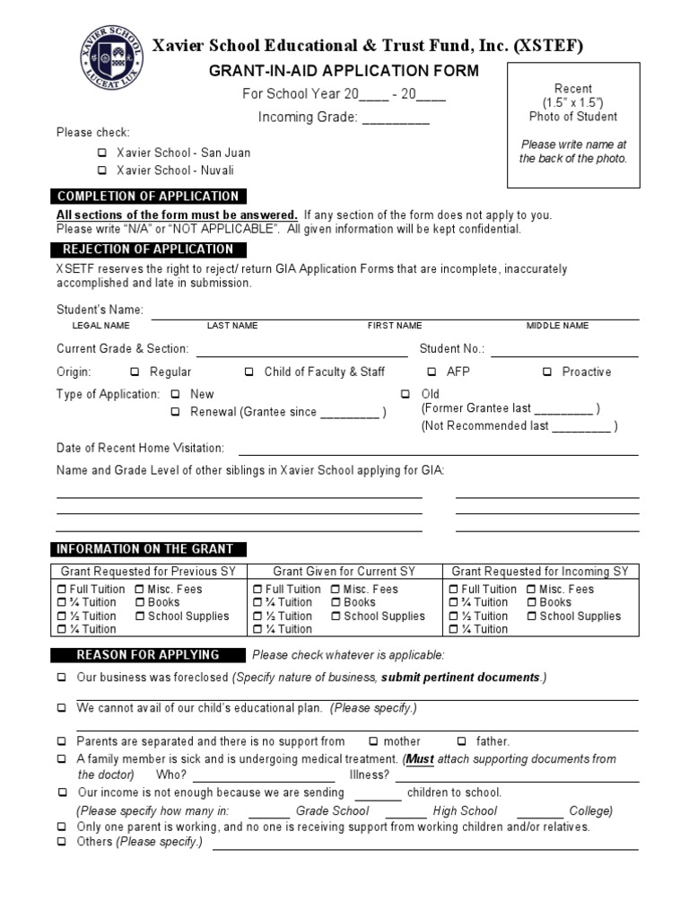 GIA Application Form.2018 | PDF | Fee | Tuition Payments