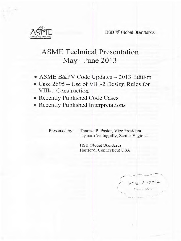 ASME Technical Presentation 2013 | PDF | Boiler | Pipe (Fluid Conveyance)