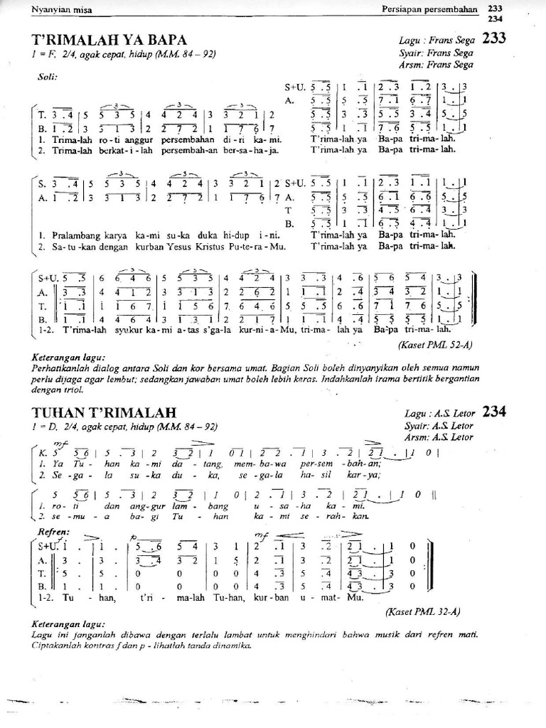 Trimalah Ya Bapa (MB 233) | PDF