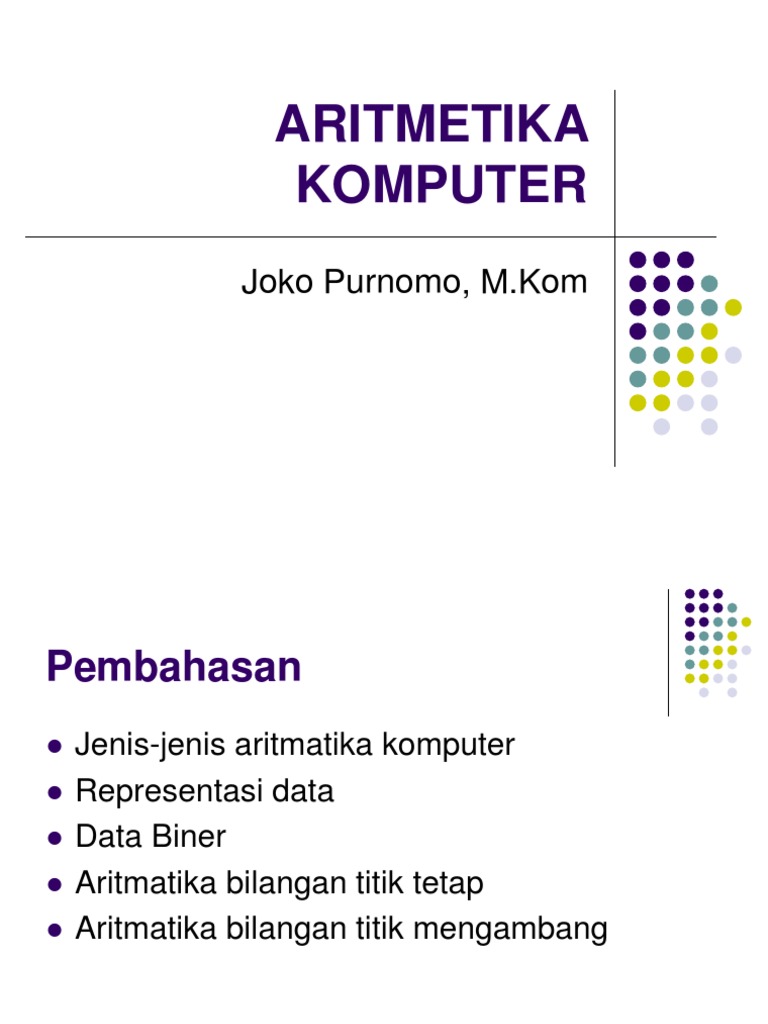 Pertemuan 8 Aritmatika Komputer | PDF | Game & Aktivitas | Teknologi ...