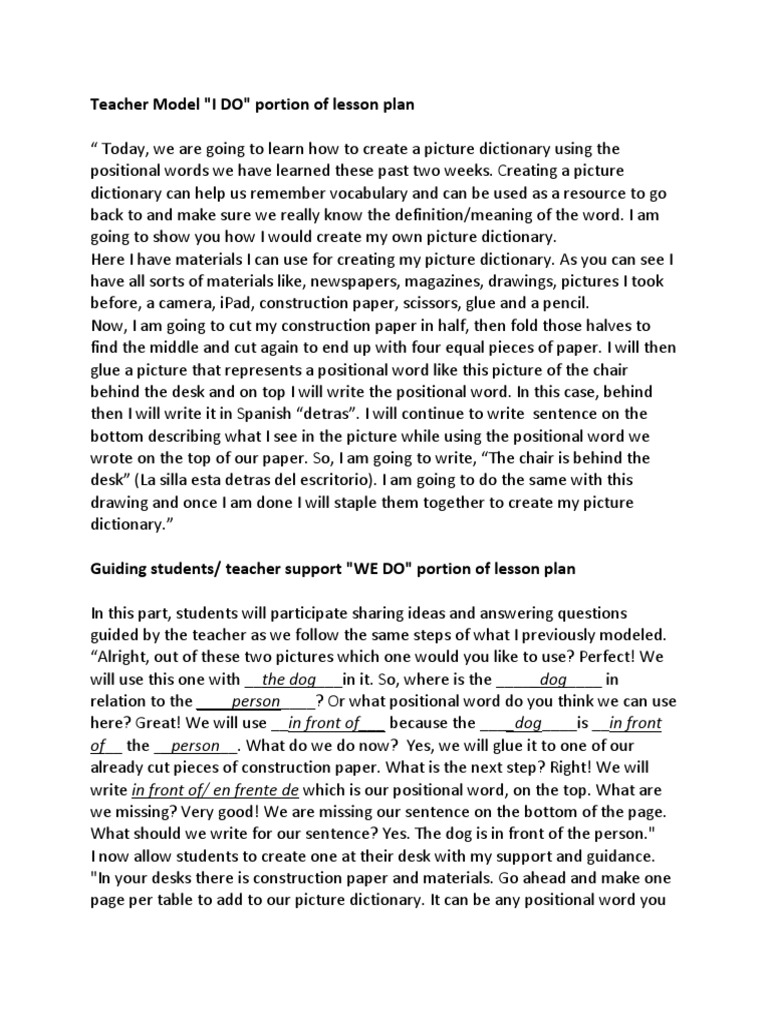 I Do We Do You Do Model | PDF | Lesson Plan | Education Theory