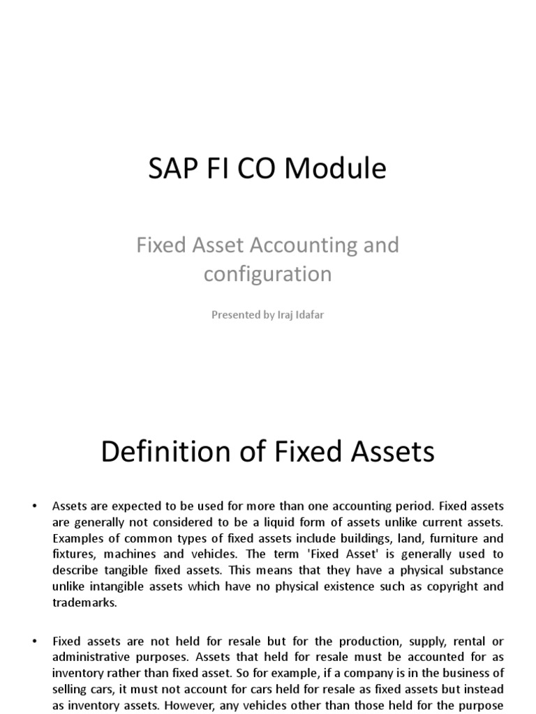 SAP Fixed Asset Configuration Presentation Updated 150221 | PDF | Fixed ...