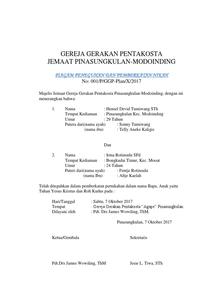 Piagam Nikah | PDF