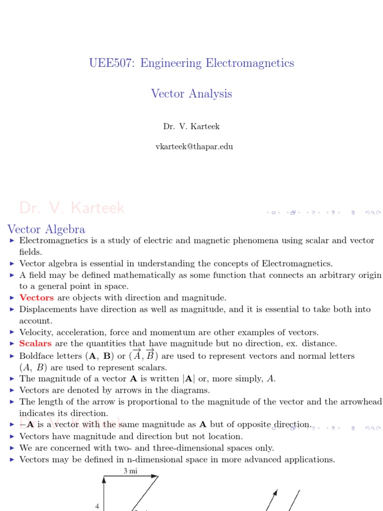 Vector Analysis Fundamentals for Electromagnetics | PDF | Euclidean Vector | Geometry