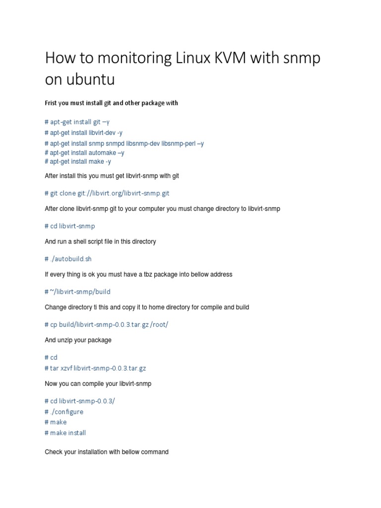 How To Monitoring Linux KVM With SNMP On Ubuntu | PDF | Unix ...