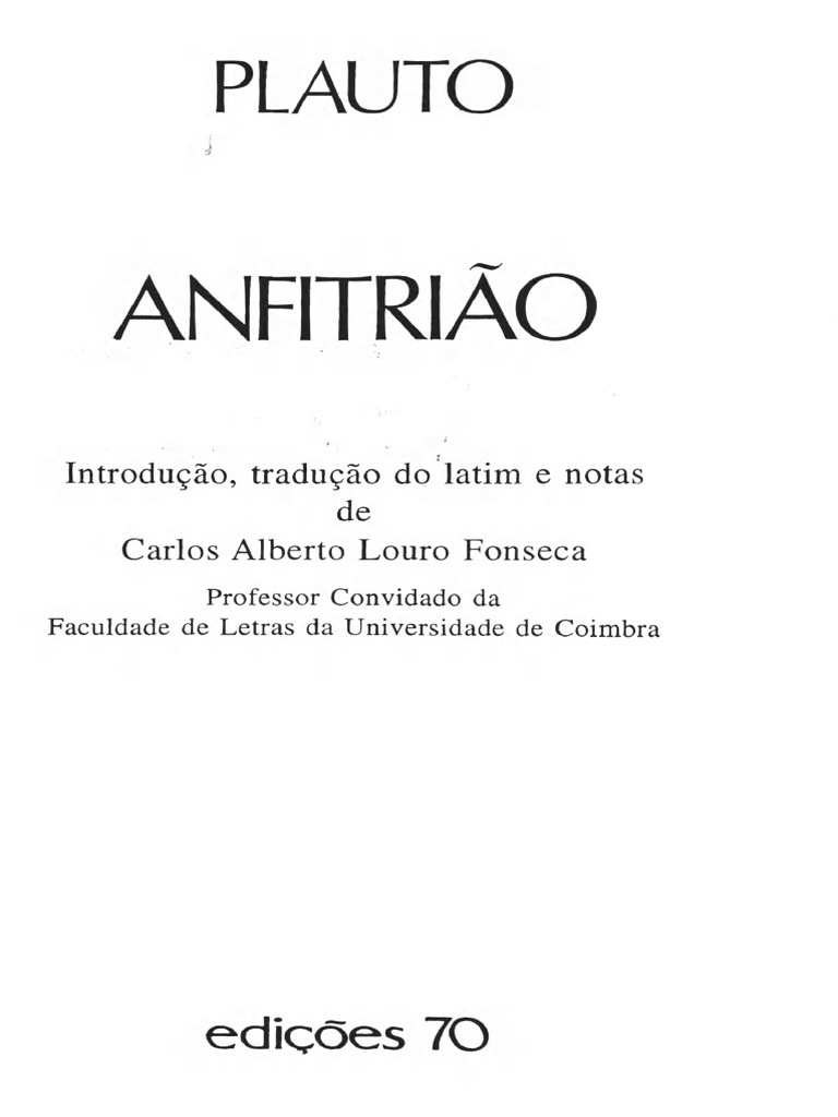 Plauto - Amphitruo (PT-PT) | PDF