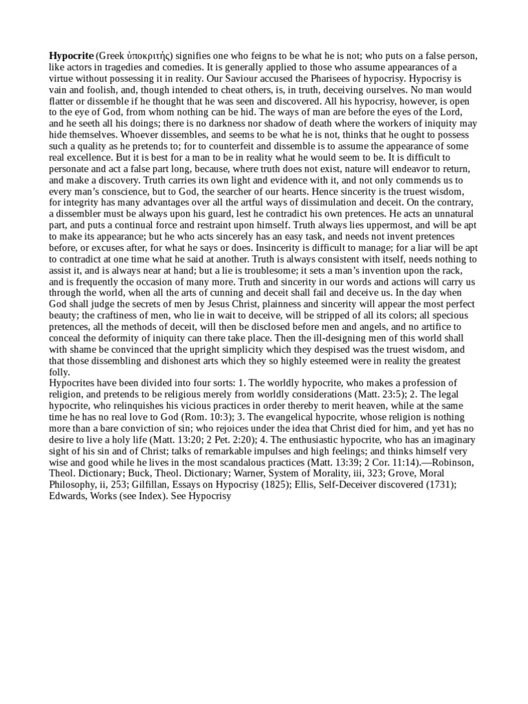 Hypocrite | PDF | Philosophical Theories