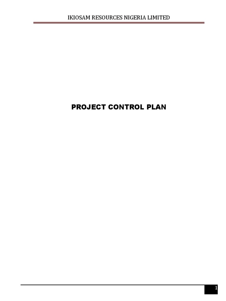 Projects Controls Plan | PDF | Project Management | Specification ...
