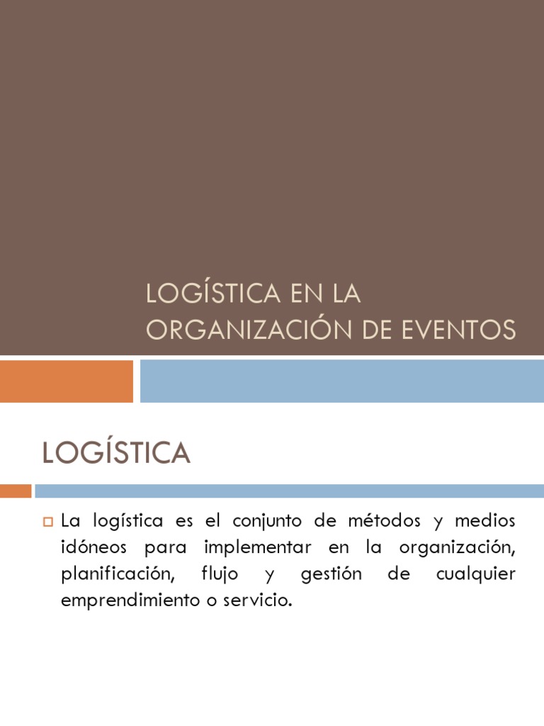 Logística en la Organización de Eventos | PDF | Logística | Planificación