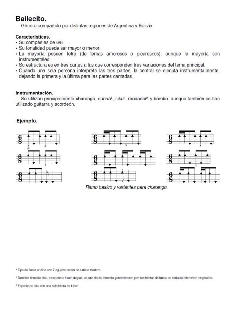 Bailecito - Características | PDF