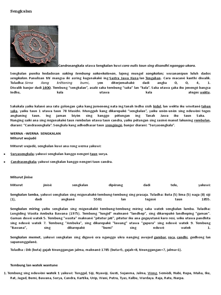 Sengkalan | PDF