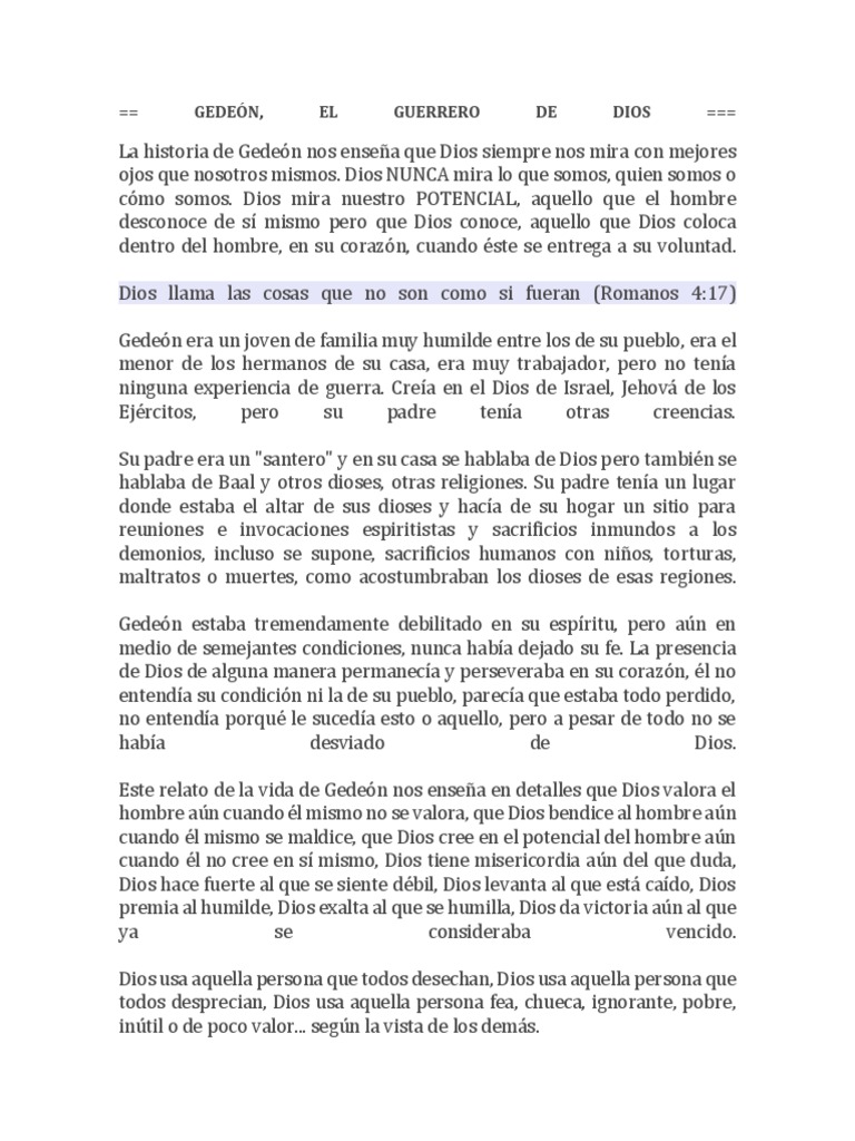 GEDEÓN | PDF | Fe | Dios