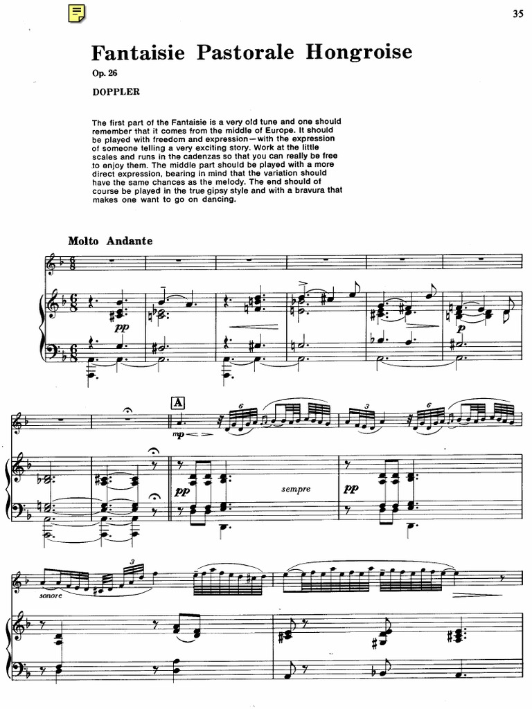 Doppler - Fantaisie Pastorale Hongroise (Flute-Piano) PDF