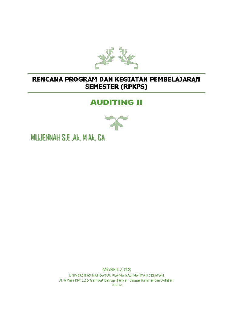 Silabus Auditing 2 | PDF