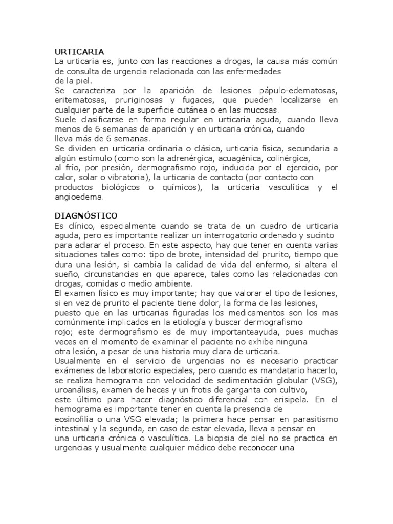 Urticaria Alergica l500 | PDF | Enfermedades y trastornos | Medicina