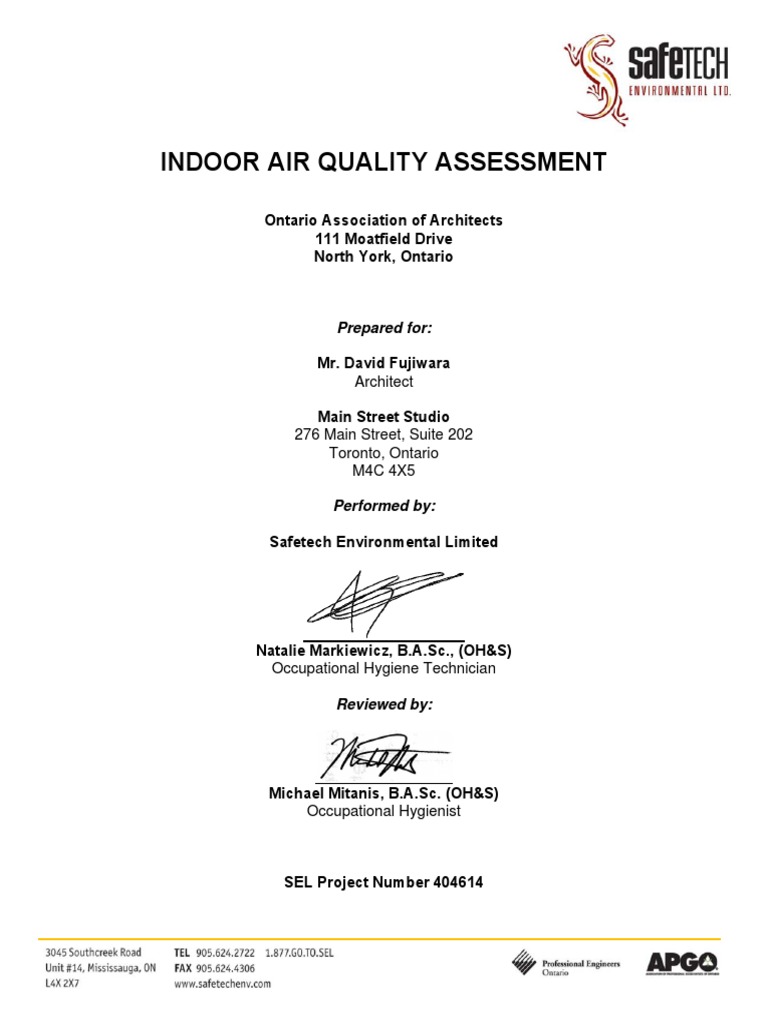 Indoor Air Quality Assessment Report | PDF | Ventilation (Architecture ...