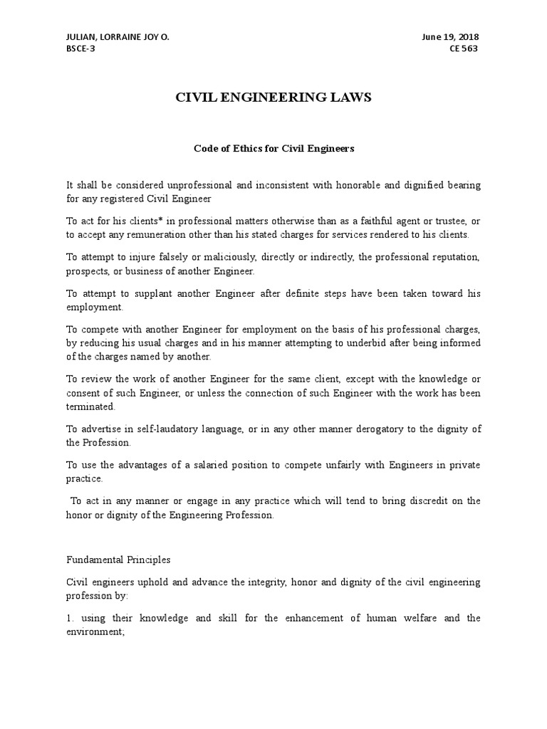Civil Engineering Laws | PDF | Procurement | Profession
