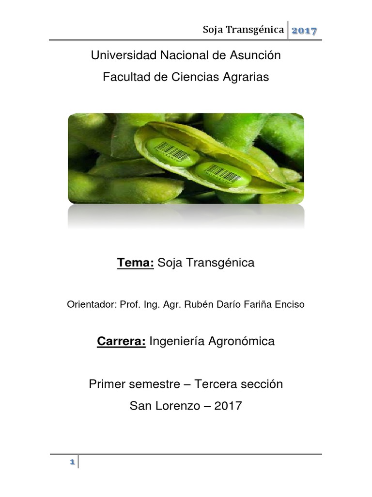 Características de la Soja Transgénica | PDF | Organismo genéticamente ...