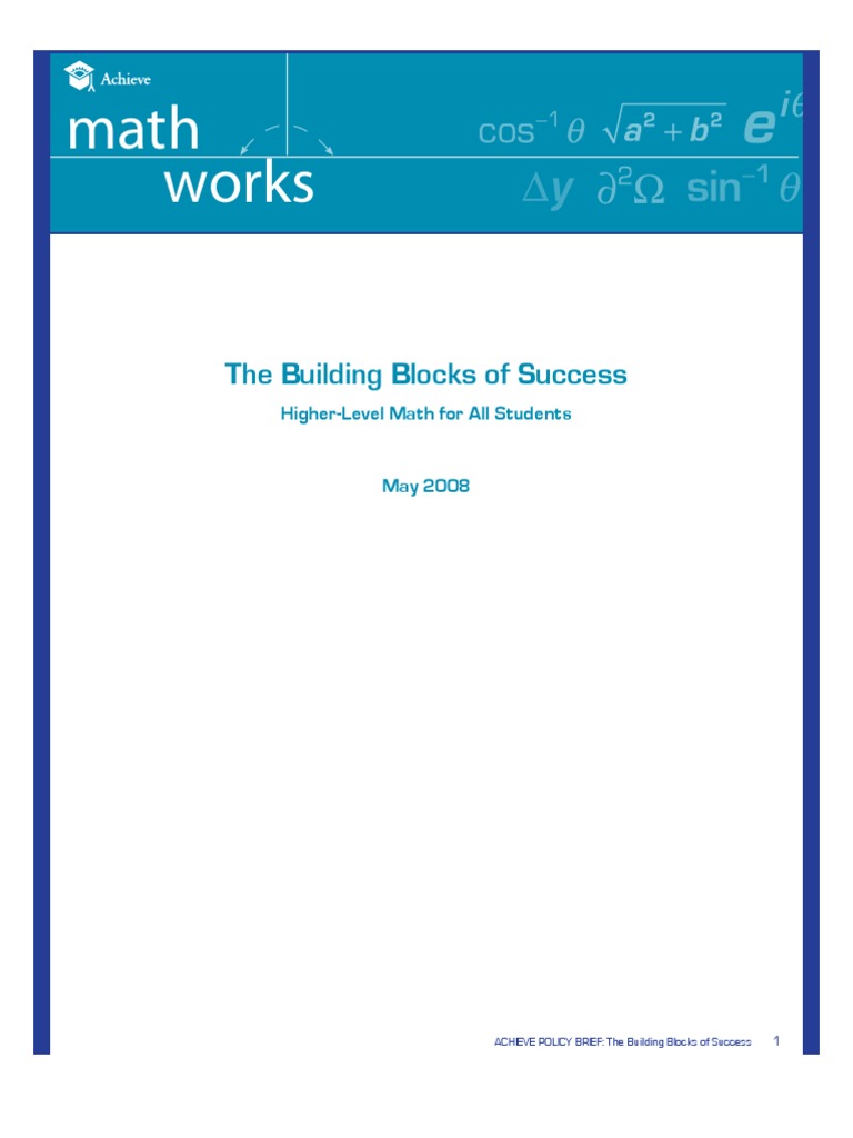 Higher Math Provides The Building Blocks of Success | PDF | Teaching ...