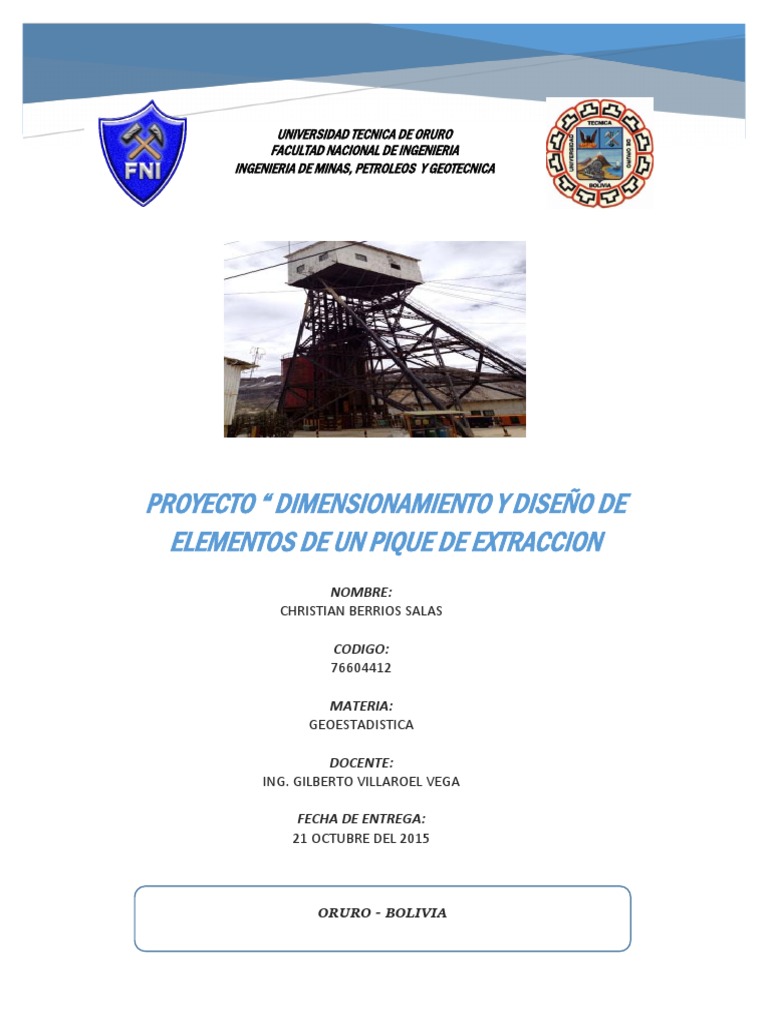Diseño de Pique de Extracción Minera | PDF | Software | Naturaleza