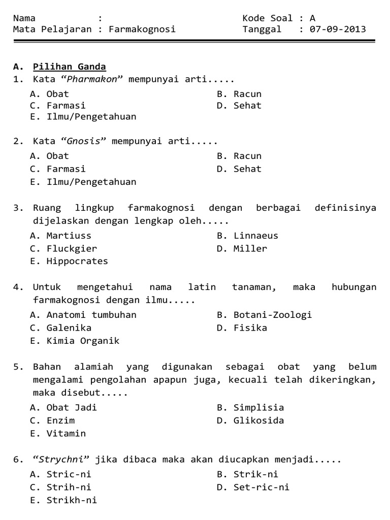 Soal Quis Nosi XI | PDF