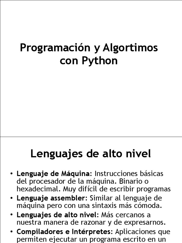 1.python Algoritmos PDF | PDF | Lenguaje de programación | Programa de ...