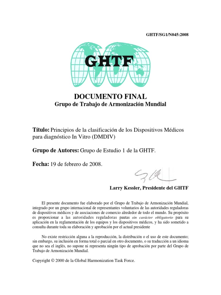 GHTF Sg1 n045 2008 Es | PDF | Laboratorios | Software