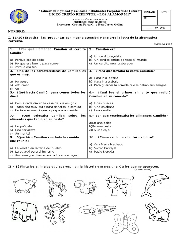 E. Plan Lector Camilón, Comilón | PDF | Alimentos