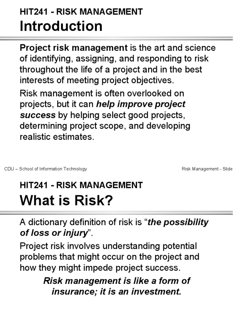 Risk Management | PDF | Risk Management | Risk