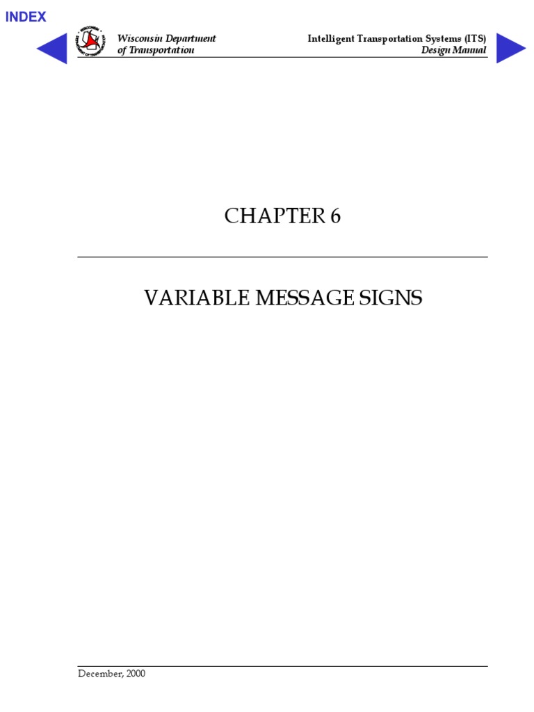 Variable Message Signs: Wisconsin Department of Transportation Design ...