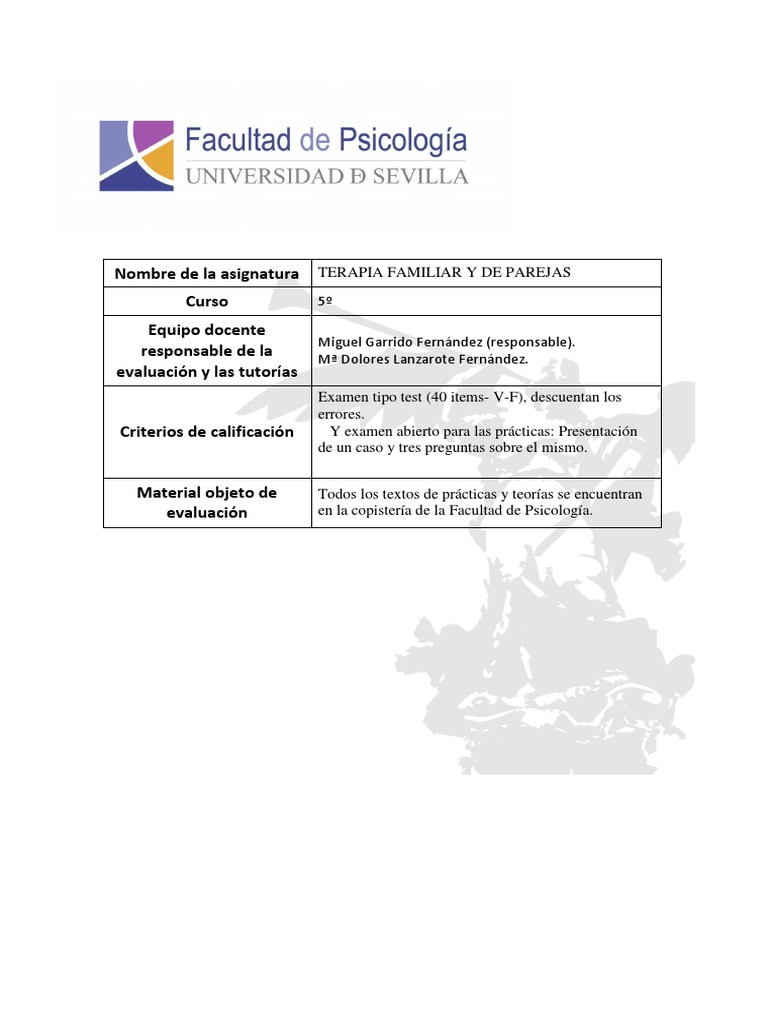 Terapia Familiar y de Parejas | PDF | Psicoterapia | Prueba (evaluación)