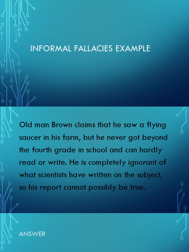 Informal Fallacies Example